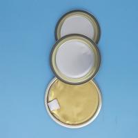 China Gold Color Easy Open Peel Off Lid for High Temperature Sterilization Food Cans 99mm Diameter for sale