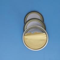 China Gold Color Easy Open Peel Off Lid for High Temperature Sterilization Food Cans 99mm Diameter for sale