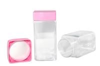 China Food Grade Clear PET Plastic Jars 70mm Diameter 140mm Height with Colorful Screw Lids for sale