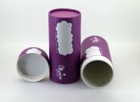 China Elegant Purple Cylindrical Kraft Paper Cans Packaging for Tea Food Cosmetics 40mm to 225mm Diameter for sale