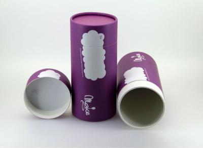 China Elegant Purple Cylindrical Kraft Paper Cans Packaging for Tea Food Cosmetics 40mm to 225mm Diameter for sale
