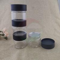 China Clear PET Plastic Jars with Black Lid 100ml 360ml Food Grade Storage Cans for Dry Food Packaging for sale