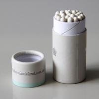 China Food Grade White Paper Cans Packaging 73mm Diameter with Transparent PVC Lid for Cotton Swab or Matches for sale