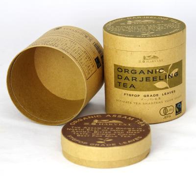 China Eco-Friendly Brown Kraft Paper Cans for Tea & Powder Packaging - 40mm to 225mm Diameters, Custom Heights for sale