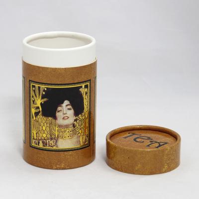 China Food Grade Classical Yellow Cardboard Tube Paper Cans Packaging for sale