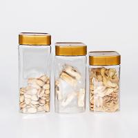 China PET Clear BPA-Free Square Storage Jar 52mm x 160mm 535ml Capacity with Screw Lid for Food Packaging for sale
