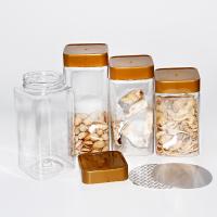 China PET Clear BPA-Free Square Storage Jar 52mm x 160mm 535ml Capacity with Screw Lid for Food Packaging for sale
