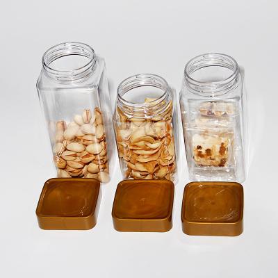 China Food Grade PET Plastic Transparent Spiral Can 100ml with Screw Top Lid for Candy Snacks for sale