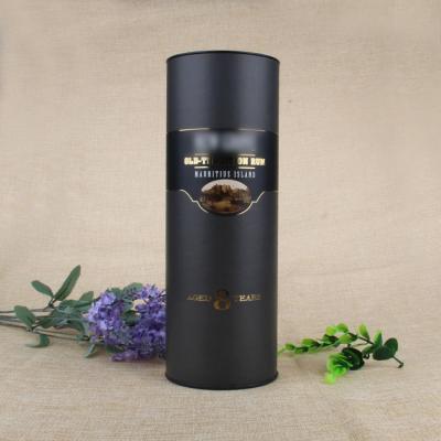 China Empty Cylinder Paper Tube Box for Wine Bottles Packaging with Metal Lid 90x263mm for sale
