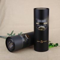 China Empty Cylinder Paper Tube Box for Wine Bottles Packaging with Metal Lid 90x263mm for sale