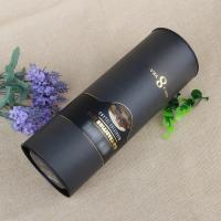 China Empty Cylinder Paper Tube Box for Wine Bottles Packaging with Metal Lid 90x263mm for sale