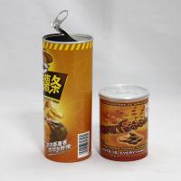 China Custom Embossed Paper Composite Cans 65mm x 80mm for Snack Food Packaging SGS Certified for sale