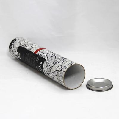 China Kraft Paper Composite Cans with Silver Tinplate Lid for Wine Bottles and Mailing Box for sale