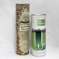 China Custom Tinplate Lid Kraft Paper Tube Packaging 73mm x 180mm for Wine Toys for sale