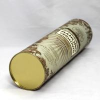 China Custom Tinplate Lid Kraft Paper Tube Packaging 73mm x 180mm for Wine Toys for sale