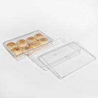China Custom PS PET Transparent Plastic Biscuit Container Box 183×120×25mm with 400ml-1000ml Capacity FDA Food Grade for sale
