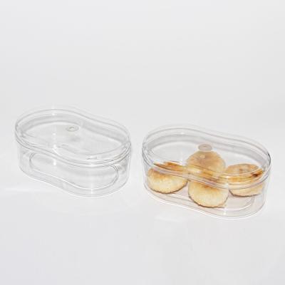 China Custom Food Grade Transparent U Shape PET Cupcake Box 145x85x60mm 500ml for sale