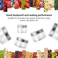 China Food Grade PET Plastic Cans 55ml to 360ml with Silver Lids Transparent Clear Packaging for sale