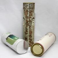 China Custom Kraft Paper Tube Packaging with Movable Tin Lid Silver Stamping 53-124mm for sale