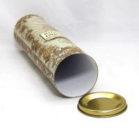 China Custom Cardboard Wine Bottle Cylinder Tube with Metal Lid Foil Stamping Gift Packaging 107mm Diameter for sale