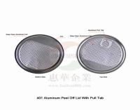 China Round mini embossed aluminium foil lids , light weight easy open can lid for sale