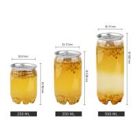 China 8 Oz 250ml Plastic Containers PET Jar Milk Tea Plastic Can With Lids for sale