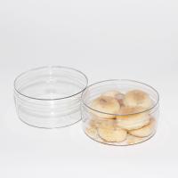 China Transparent Food Grade Round Container PET Plastic Box With Clear Lid for sale