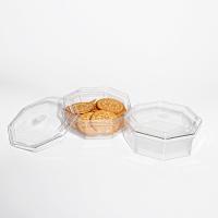 China Bakery Octagonal PET Disposable Biscuit Cookies Clamshell Box 147x147x54mm 500ml for sale
