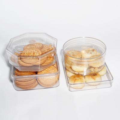 China Bakery Octagonal PET Disposable Biscuit Cookies Clamshell Box 147x147x54mm 500ml for sale