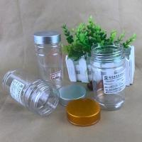 China Snack Food Sealed Clear PET Cylinder Jar 225ml to 880ml Silver Aluminum Lid for sale