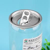 China Transparent Plastic Soda Drink Can 350ml with Aluminum Lid - 57×122mm PET Bottle for sale