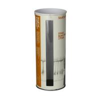 China Orange Cardboard Paper Composite Cans with Clear Window Metal Bottom 52mm to 130mm Diameter for sale