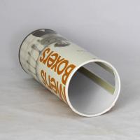 China Orange Cardboard Paper Composite Cans with Clear Window Metal Bottom 52mm to 130mm Diameter for sale