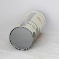 China Orange Cardboard Paper Composite Cans with Clear Window Metal Bottom 52mm to 130mm Diameter for sale