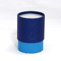 China Blue Paper Composite Cans with PVC Window and White Sifter for Talcum Powder 52mm to 130mm for sale