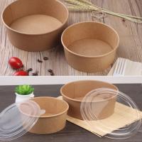 China 20-Pack Kraft Paper Food Containers 15x12.8x4.5cm with Plastic Covers for Takeaway and Parties for sale