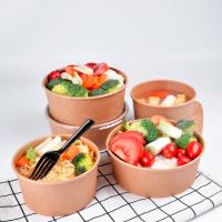 China 20-Pack Kraft Paper Food Containers 15x12.8x4.5cm with Plastic Covers for Takeaway and Parties for sale