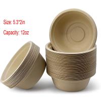 China 100% Biodegradable Sugarcane Fiber Disposable Soup Bowls - 12oz, 18oz, 24oz Sizes for Hot and Cold Food for sale