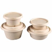 China Circular Disposable Wheat Straw Lunch Box - 120°C Heat Resistant, 100% Biodegradable Food Container for Takeaway & Microwave Use for sale