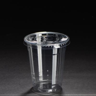 China 12oz Biodegradable PLA Transparent Boba Tea Cup 90mm Diameter 360ml Capacity Custom Printing for sale