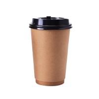 China Custom Logo Kraft Paper Coffee Cups 280ml 420ml 520ml - Eco-Friendly Disposable Beverage Containers for sale