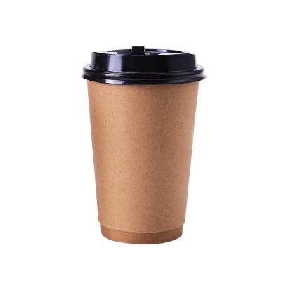 China Custom Logo Kraft Paper Coffee Cups 280ml 420ml 520ml - Eco-Friendly Disposable Beverage Containers for sale
