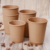 China Custom Logo Kraft Paper Coffee Cups 280ml 420ml 520ml - Eco-Friendly Disposable Beverage Containers for sale