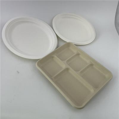 China Biodegradable Sugarcane Bagasse Pulp Paper Plates - 6/7/9/10 Inch Sizes, 100% Compostable Eco-Friendly Dinnerware for sale