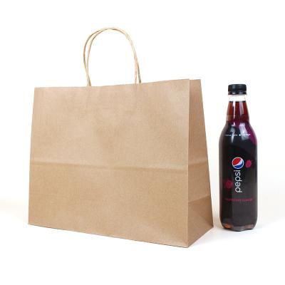 China Custom Logo Printed Kraft Paper Shopping Bag with Twisted Handle - 210gsm Coated Paper, 500pcs MOQ for sale