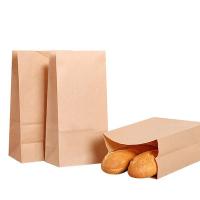 China Recycled Kraft Paper Take Away Bags 120g-250g with Custom Logo Printing for Restaurant Food Delivery Packaging for sale
