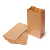 China Recycled Kraft Paper Take Away Bags 120g-250g with Custom Logo Printing for Restaurant Food Delivery Packaging for sale