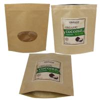 China Zipper Top Matt Laminated Kraft Paper Bag 0.28mm Thickness with 2000g Capacity for Food Packaging for sale