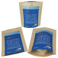 China Zipper Top Matt Laminated Kraft Paper Bag 0.28mm Thickness with 2000g Capacity for Food Packaging for sale