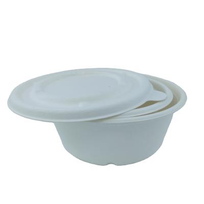 China 9oz Sugarcane Pulp Biodegradable Salad Bowl - 240ml to 1500ml Eco-Friendly Takeout Container with Matching Lid for sale
